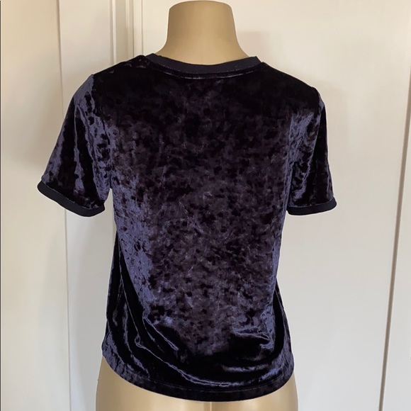 a new day | Tops | Velvet Feel Shiny Midnight Blue Top | Poshmark